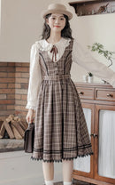 Mocca Plaid Midi Dress (Brown) – Megoosta Fashion