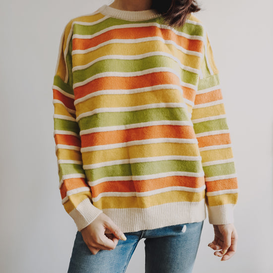Fruity Stripe Sweater 3 Colors Megoosta Fashion