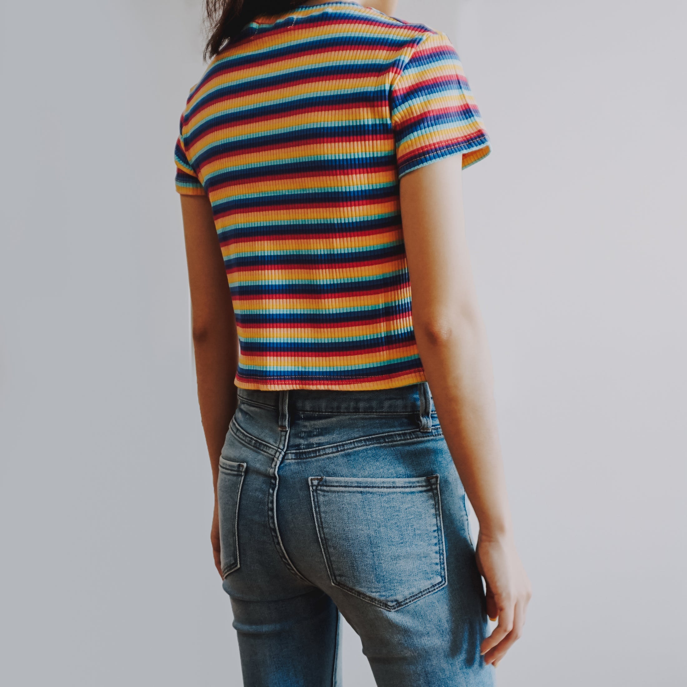 Rainbow Stripe Crop Top (4 Colors) – Megoosta Fashion